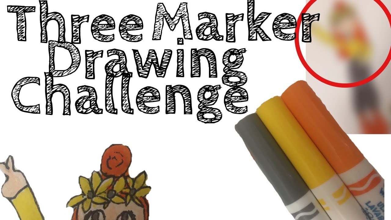 Three marker drawing challenge (fun)😜 - YouTube
