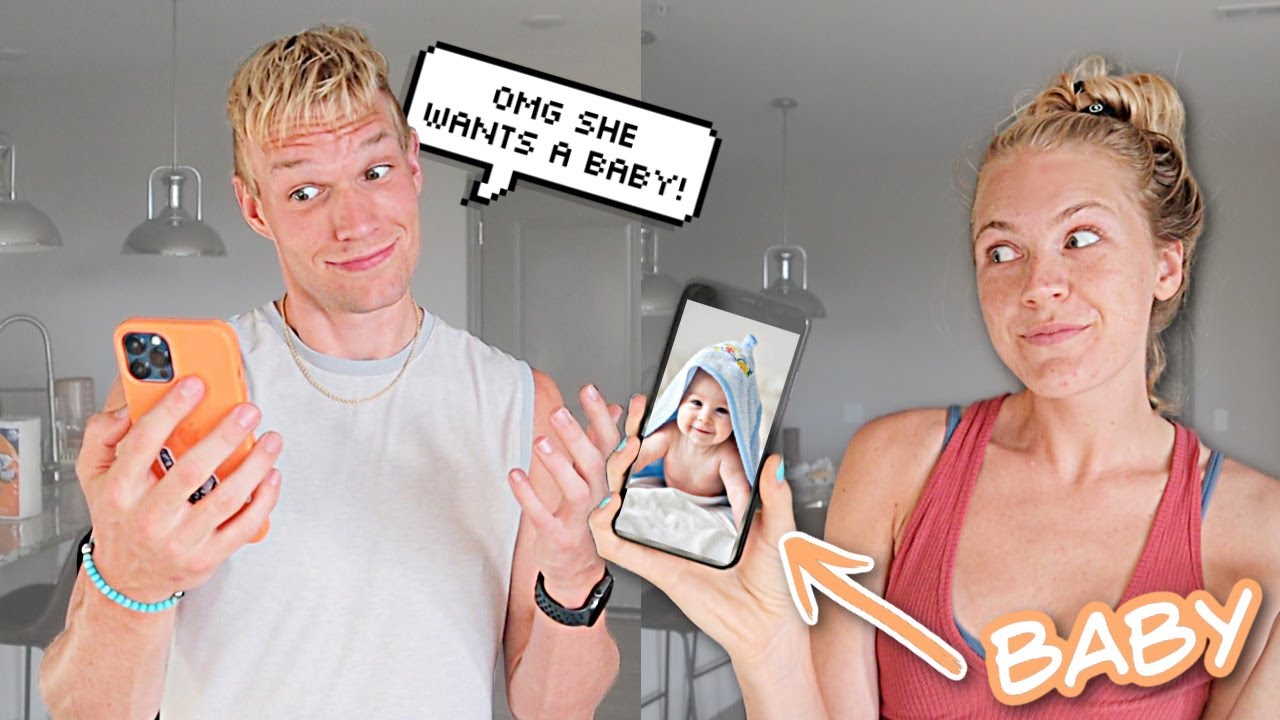 Sending My Boyfriend Baby Pics To See His Reaction *CUTE* - YouTube