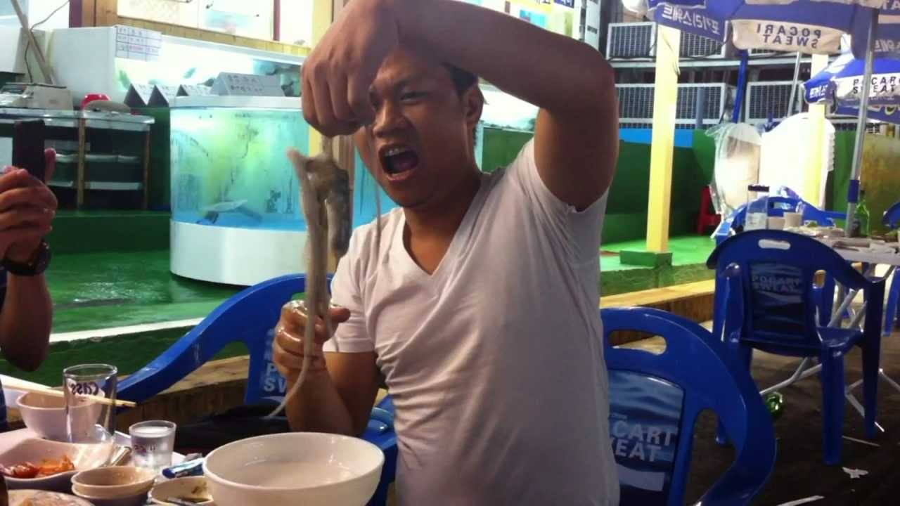 Man eating alive Octopus [HD] - Ăn bạch tuộc sống - YouTube