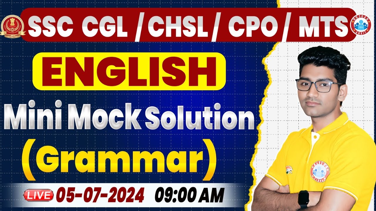 English Mini Mock Test Solution | RWA English Grammar Mini Mock | SSC ...