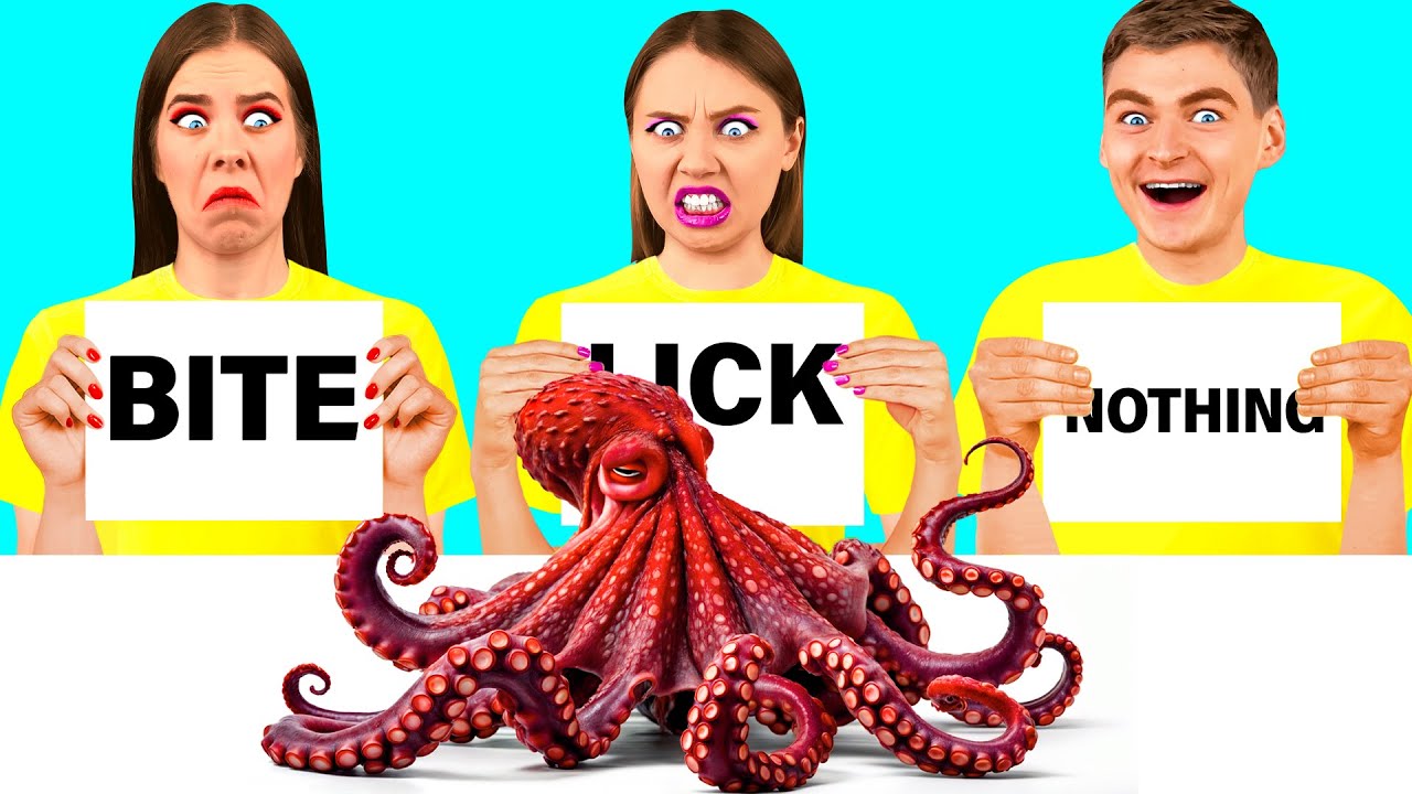 Bite, Lick or Nothing Challenge | Funny Food Hacks by MeMeMe Challenge ...