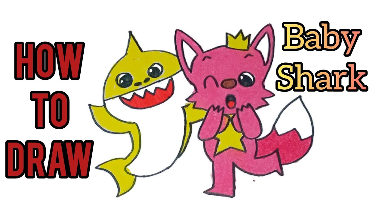 How to Draw Baby Shark|| Cara menggambar Baby Shark|| Super Easy|| SVS ...