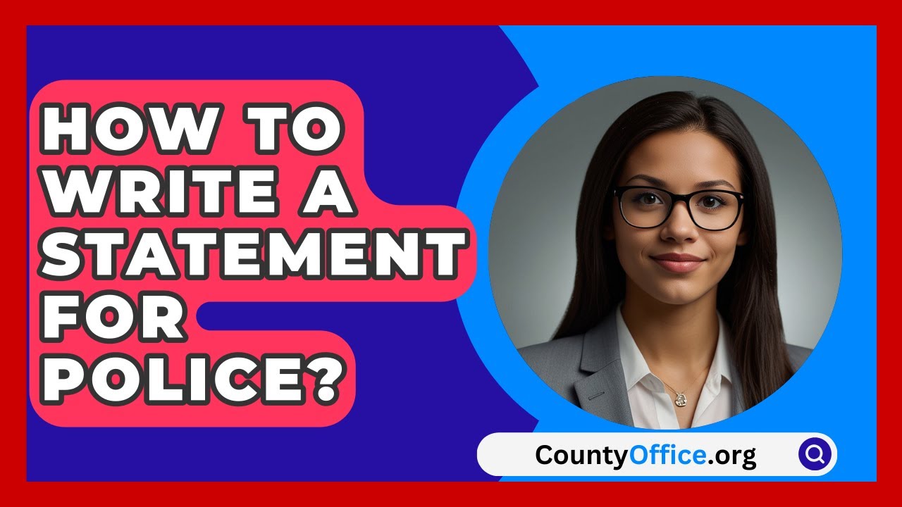 How To Write A Statement For Police? - CountyOffice.org - YouTube