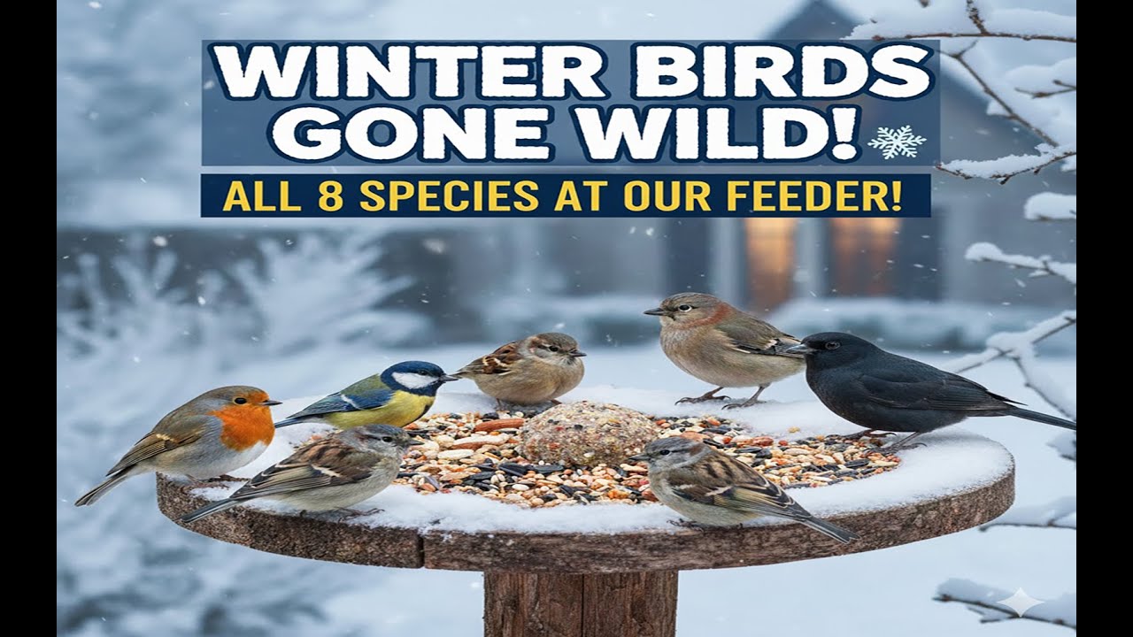 Winter Bird Feeder Visitors – Beautiful European Garden Birds Eating ...