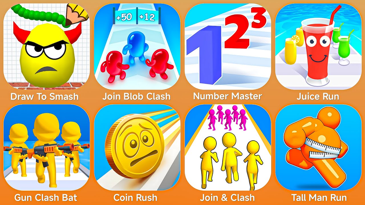 Draw To Smash,Join Blob Clash,Juice Run,Tall Man Run,Number Master,Gun Clash Battle,Join & Clash ...