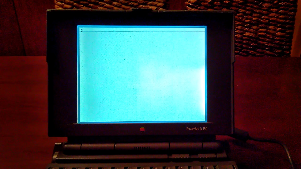 Apple PowerBook 150 Vintage Laptop Booting Up - YouTube