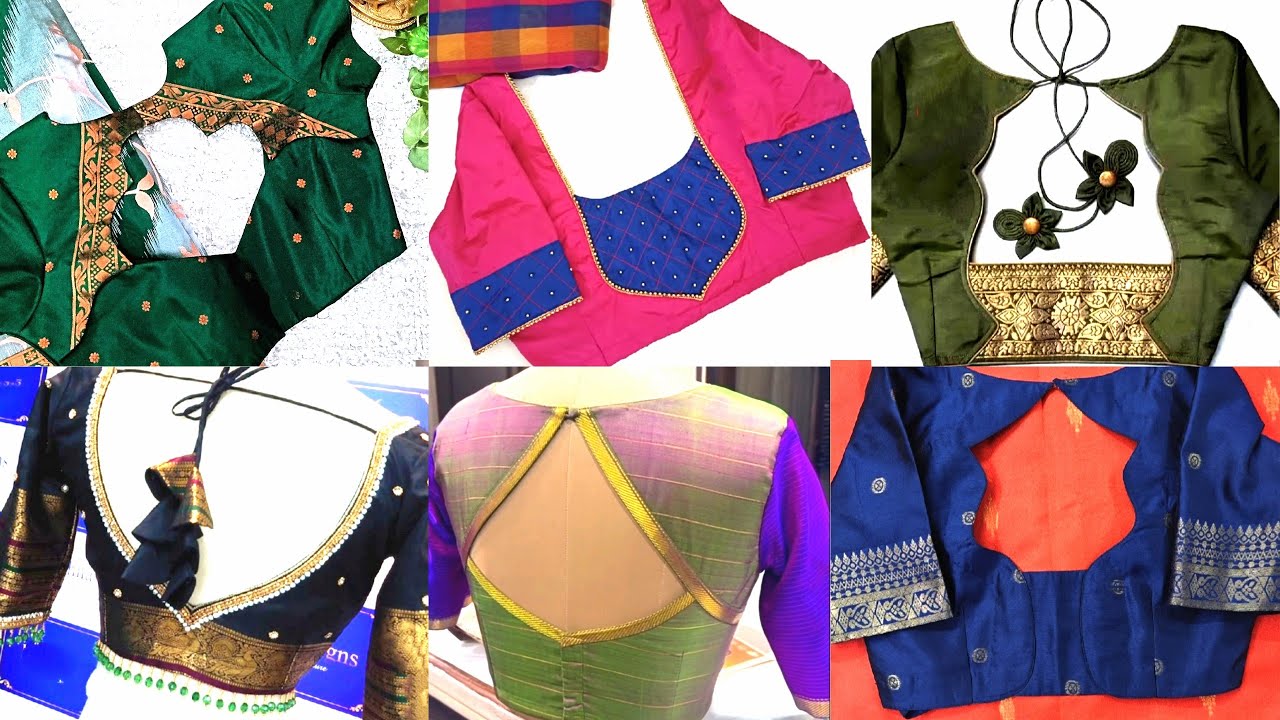 Pattu Saree Blouse Designs Without Work😍Simple Pattu Blouse Ideas - YouTube