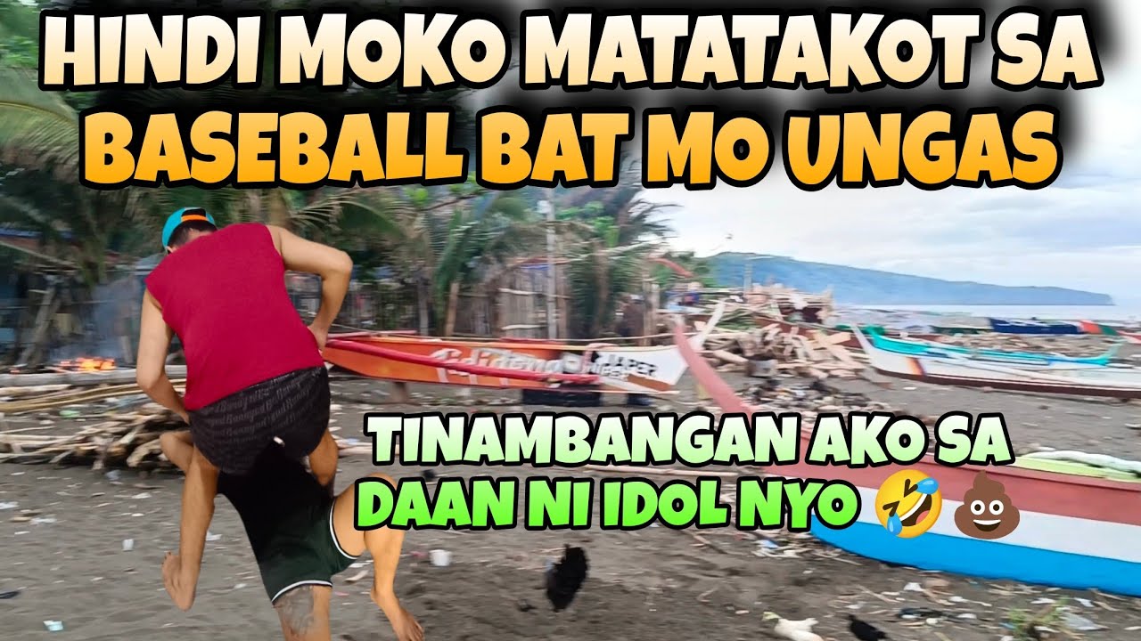 HAHAHA NAG SAPAKAN NA KAMI NI KUMPARE PINAG HAHAMPAS AKO NG BASEBALL ...