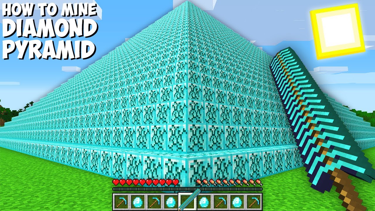 How to MINE BIGGEST DIAMOND PYRAMID AT THE SAME TIME in Minecraft ...