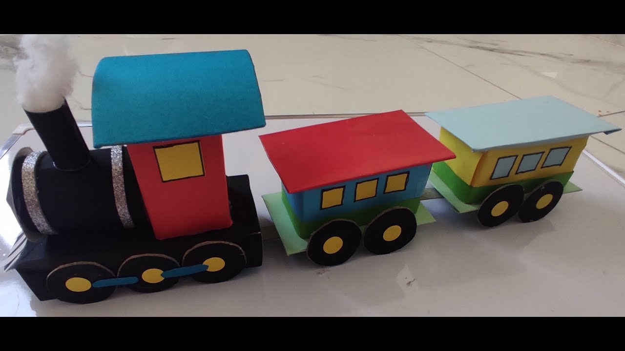 How to make cardboard train,Train craft kindergarten project, Train ...