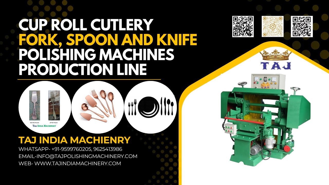 CUP ROLL CUTLERY POLISHING MACHINES PRODUCTION LINE l SPOON, FORK KNIFE ...