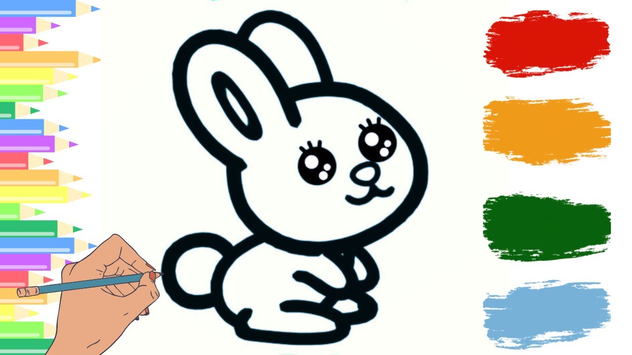 Fluffy Bunny Coloring | Learn Colors | Digital Art - YouTube