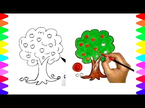 Tree Painting🌳 | Apple Tree Painting | How to Draw Tree 🌳 - YouTube