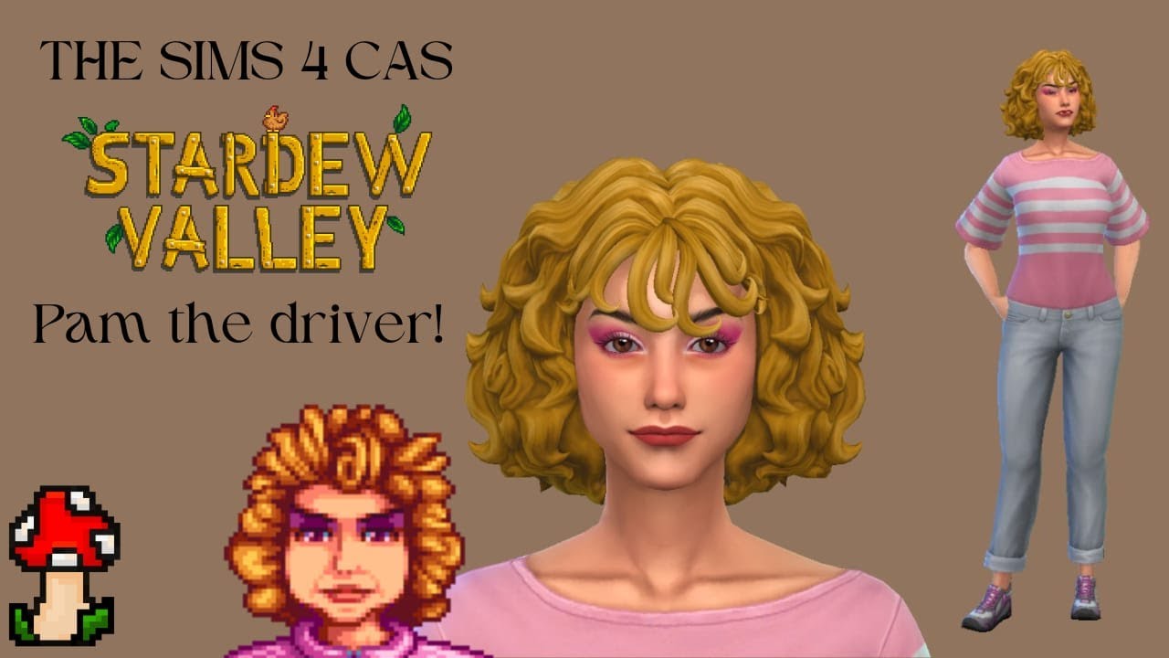 OUR BUS DRIVER, PAM!! || THE SIMS 4 CAS : PAM || Stardew Valley CAS ...