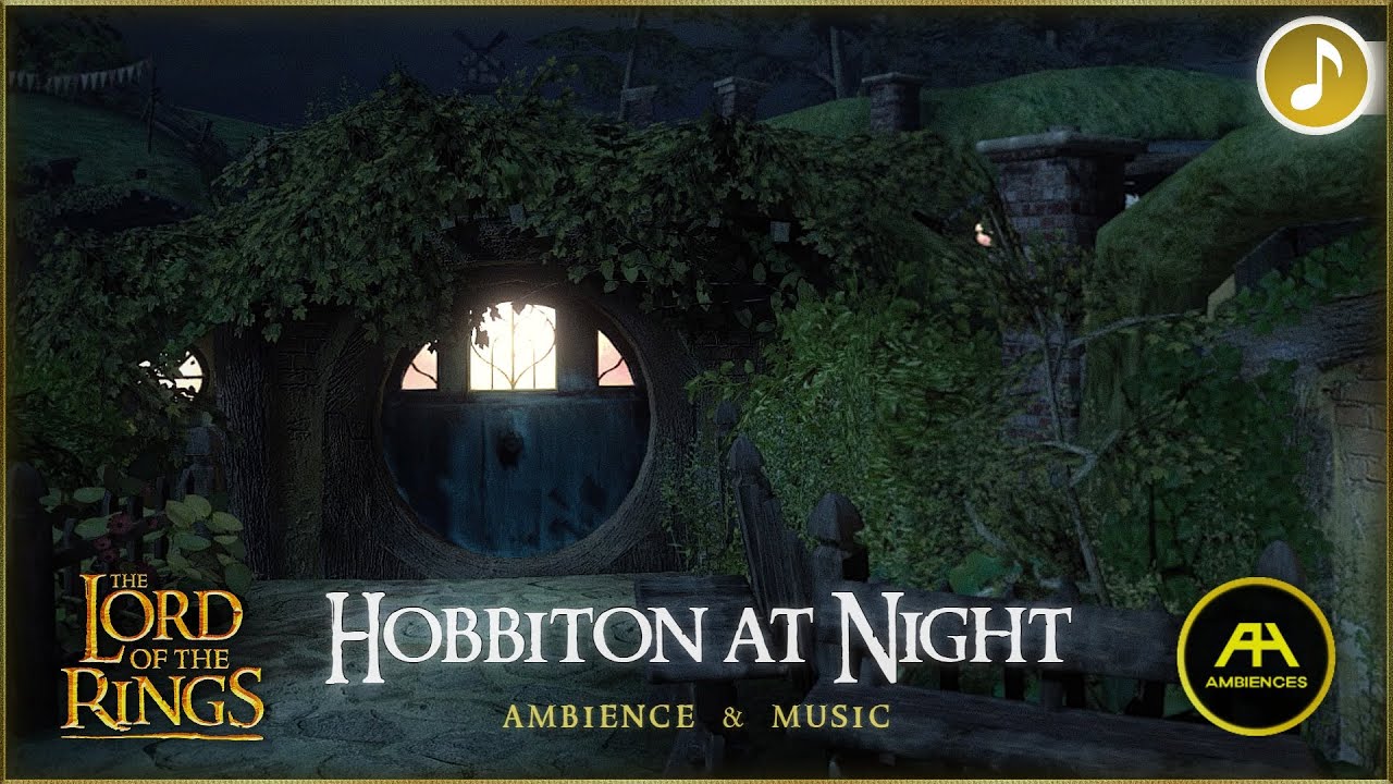 LOTR ⚔️ Hobbiton at Night - The Shire (Ambience & Music) - [HD ASMR ...