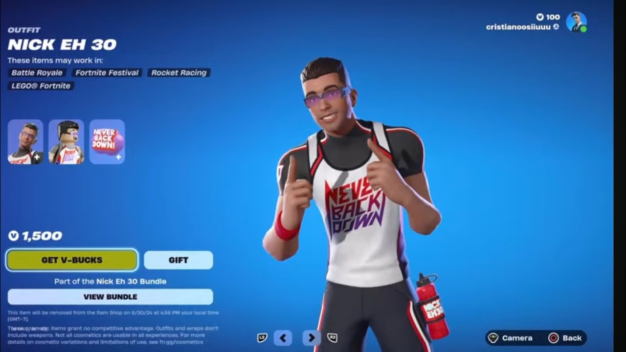 Fortnite Nick EH 30 skin giveaway #73 - YouTube