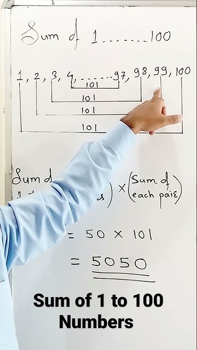 Add 1 to 100 numbers | Sum of first 100 numbers |#shorts - YouTube