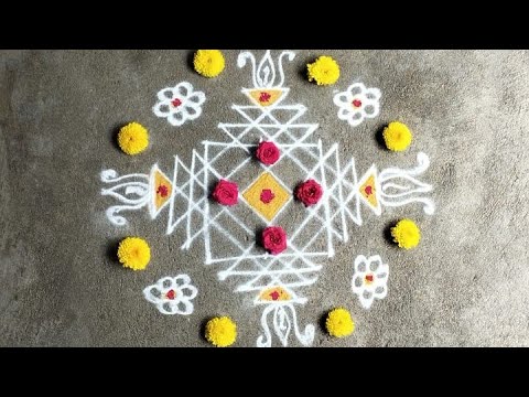 Kubera Rangoli / Ashtaishwarya Kubera Rangoli | 3 Dots / Ugadi / Yugadi ...