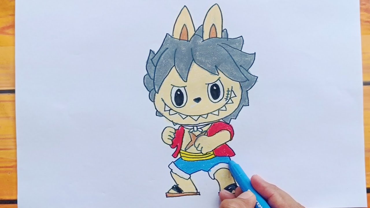 Menggambar labubu x luffy one piece mudah - YouTube