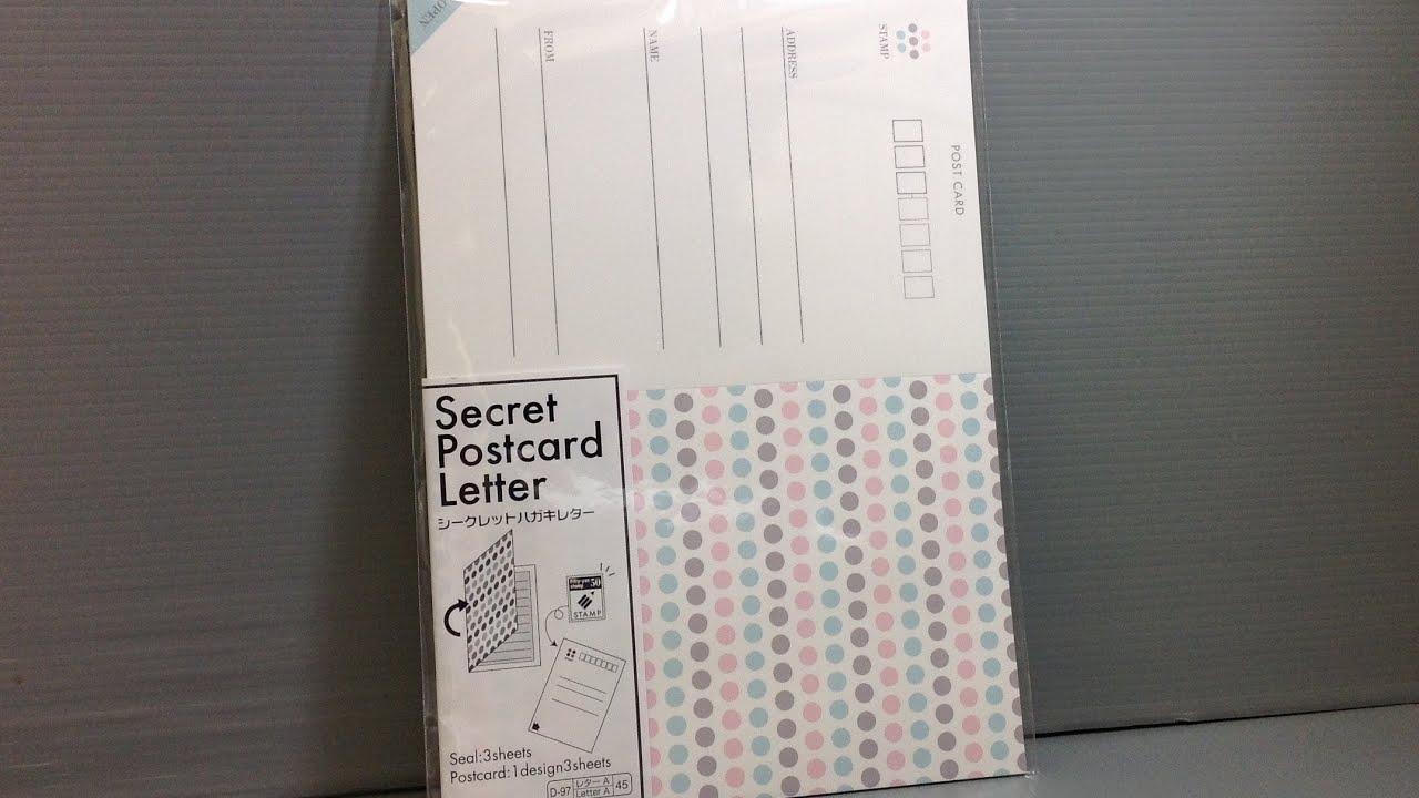 DAISO Secret Postcard Letter Set Unboxing! - YouTube