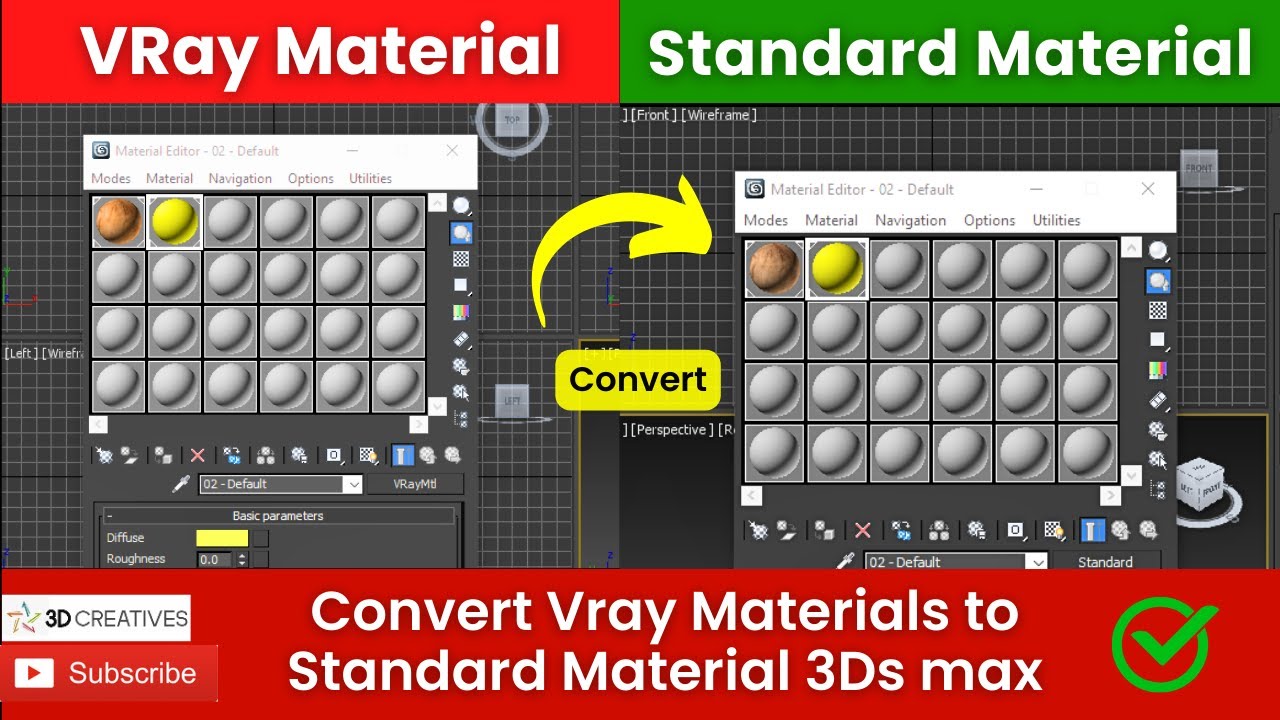 Convert Vray Materials to Standard Material 3Ds max - YouTube