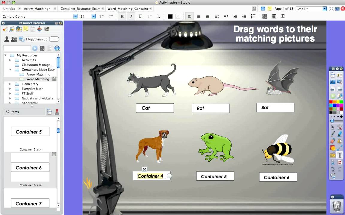 Containers Made Easy Resource Pack | Word Matching Example - YouTube