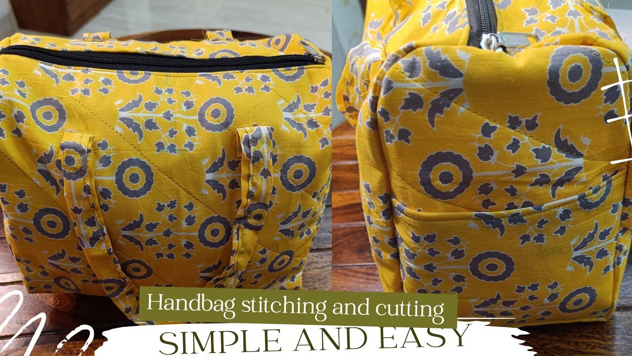 Super easy-Handbag cutting and stitching/Travel bag making at home ...