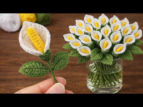 Amazing Crochet Idea! 🤍 Calla Lily Flower | Elegant & Easy DIY
