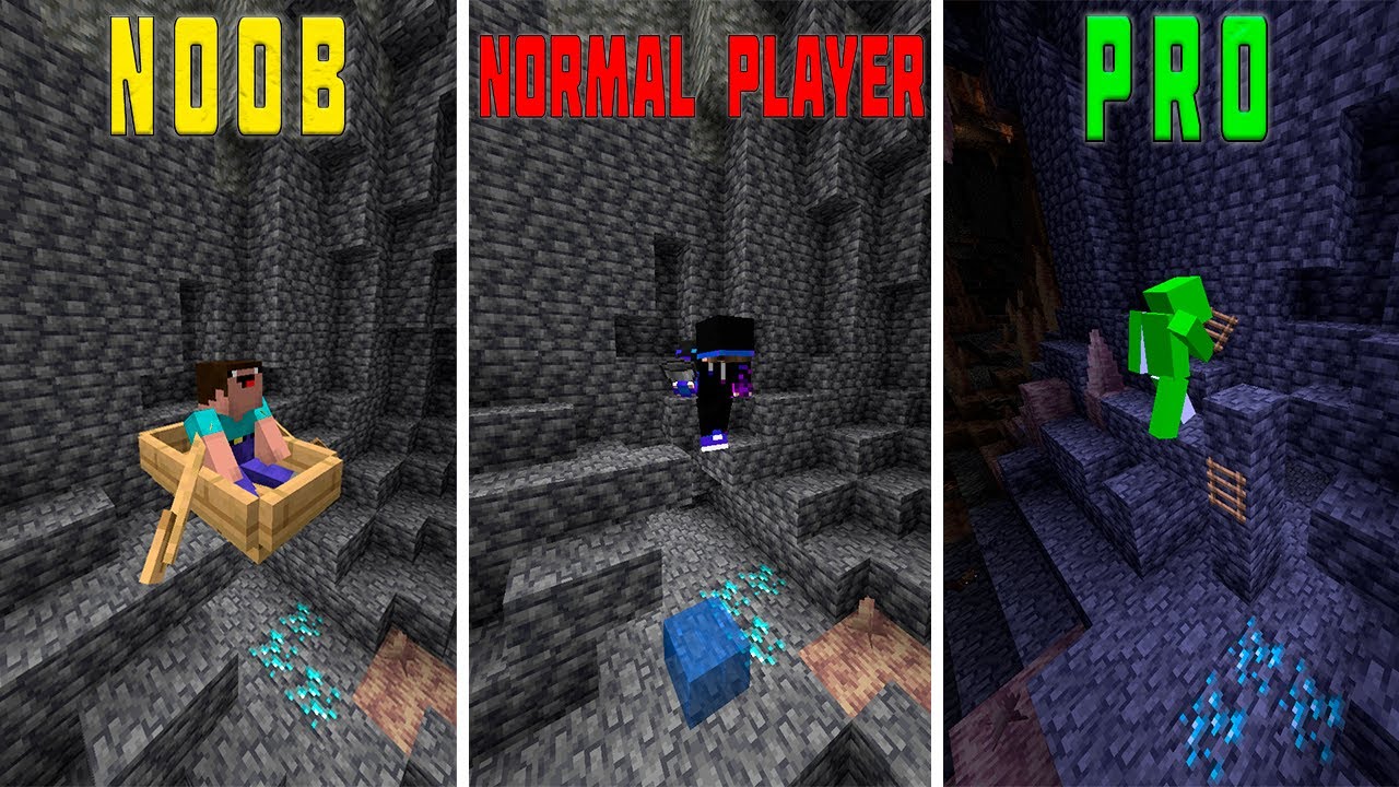 Minecraft Noob vs Normal player vs Pro - YouTube