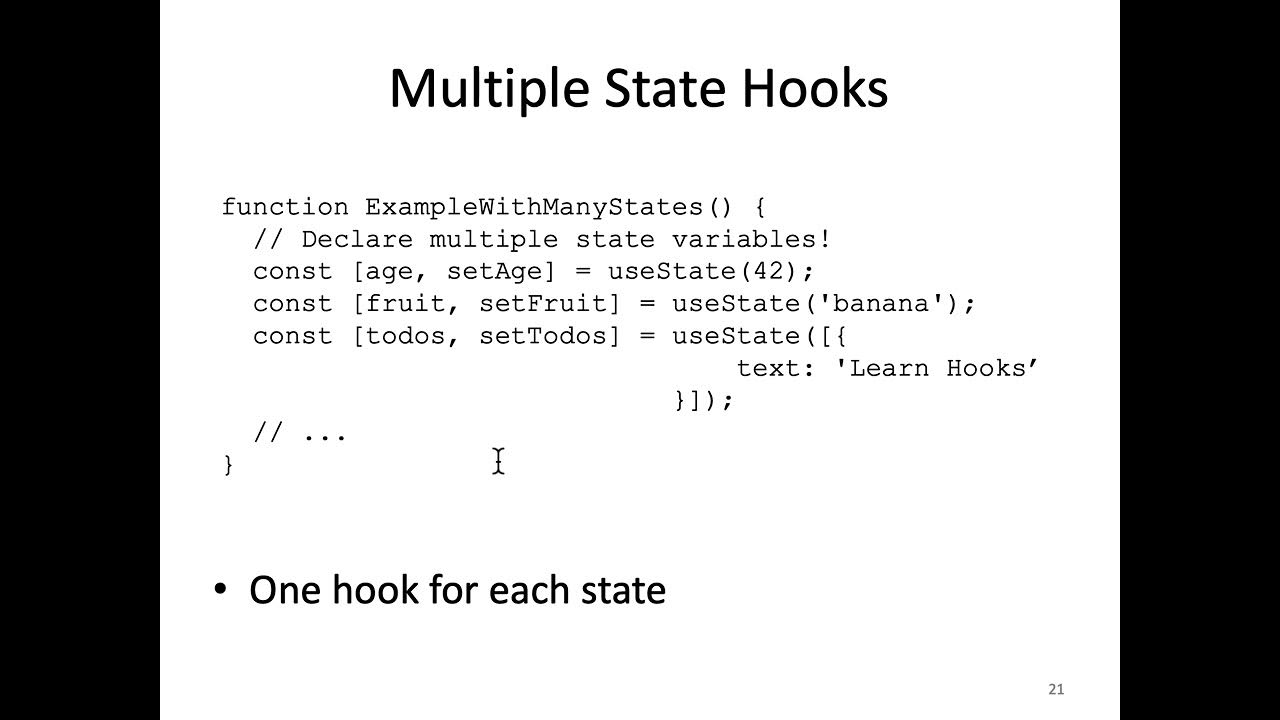 Why Hook? State Hooks - YouTube