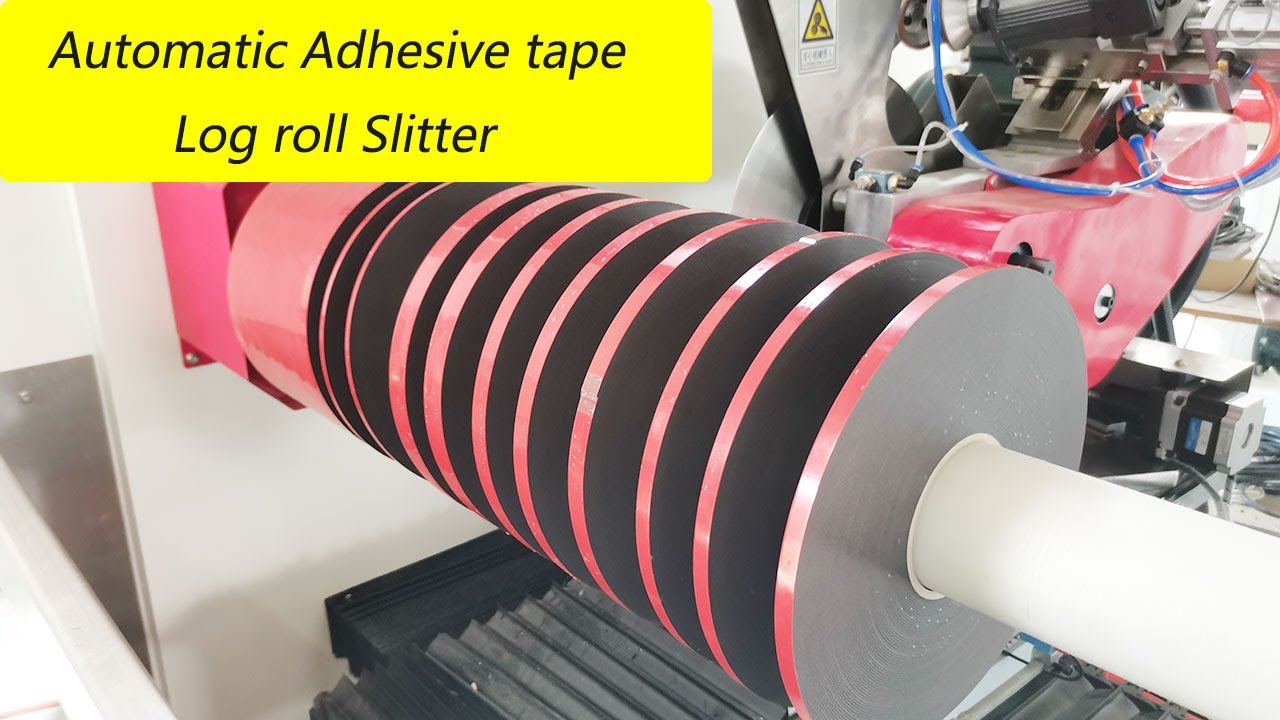 Automatic Adhesive Tape Log roll slitter machine make the 3mm width ...