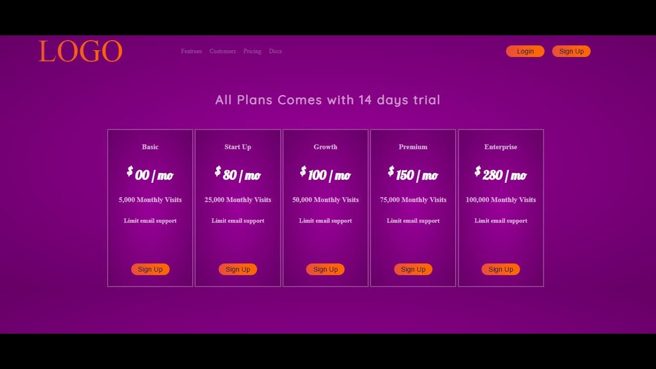 Css Pricing Card Hover Effect Only Css3 And Html5 Youtube 2305