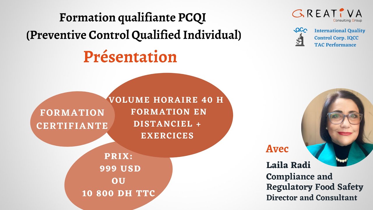 Présentation: Formation PCQI (Preventive Control Qualified Individual ...