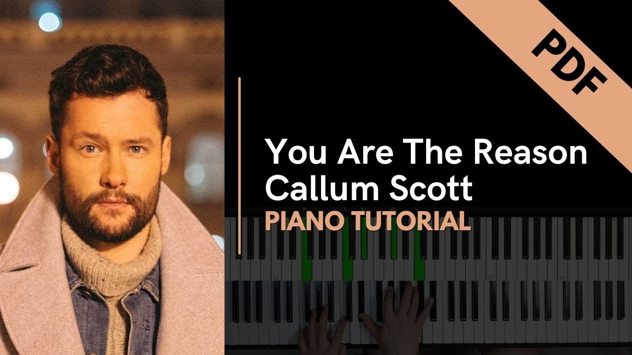 You Are The Reason - Callum Scott (Piano Tutorial + Not Angka) - YouTube