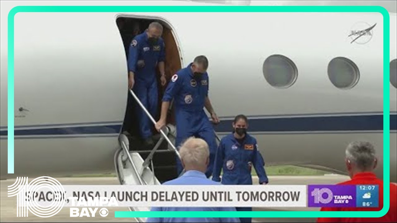 SpaceX, NASA launch delayed until tomorrow - YouTube