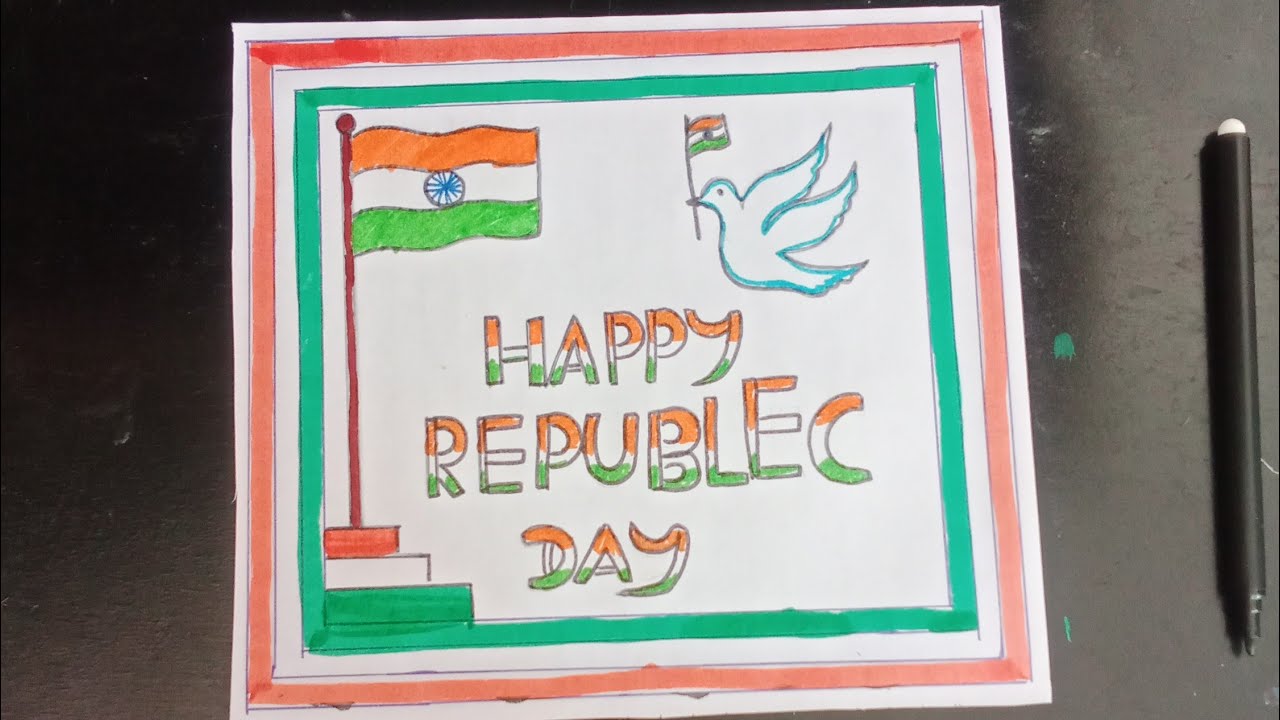 Republic day drawing steps/how to draw republic day drawing ideas - YouTube