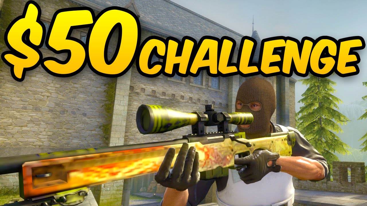 $50 CHALLENGE - JUMPING AWP NO SCOPE - CSGO Competitive - YouTube
