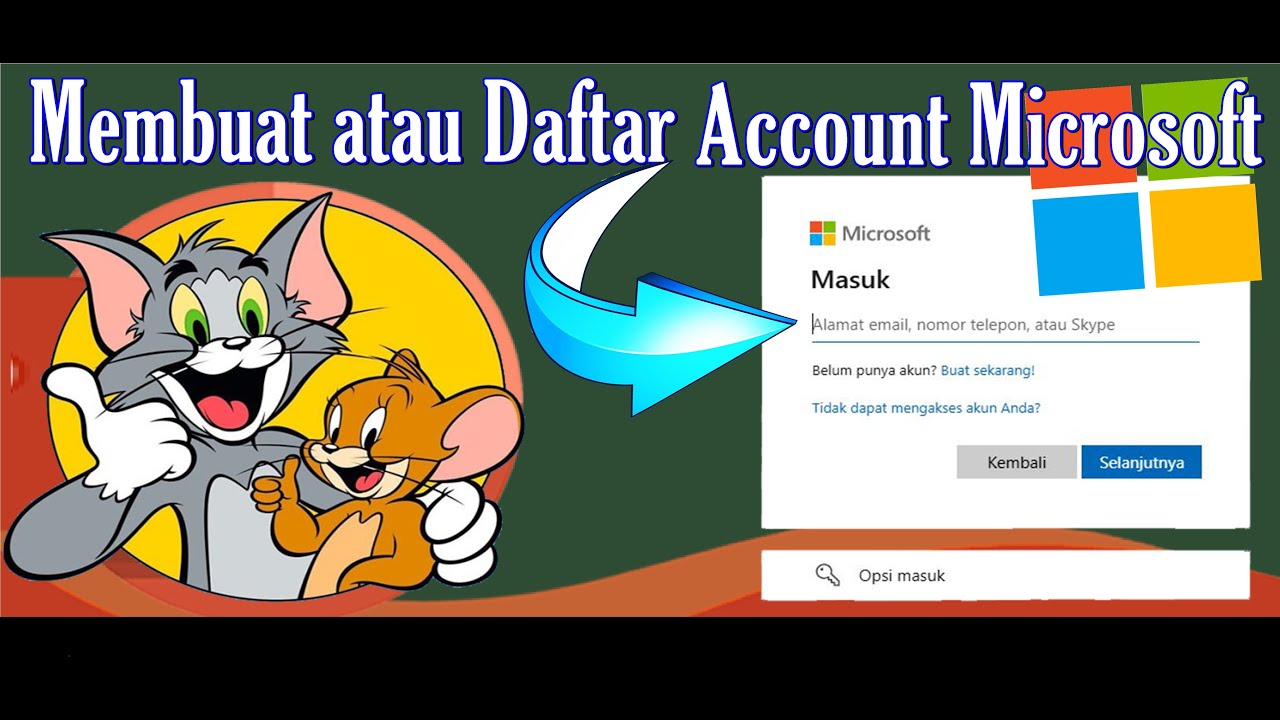 CARA MEMBUAT ATAU DAFTAR AKUN MICROSOFT - YouTube