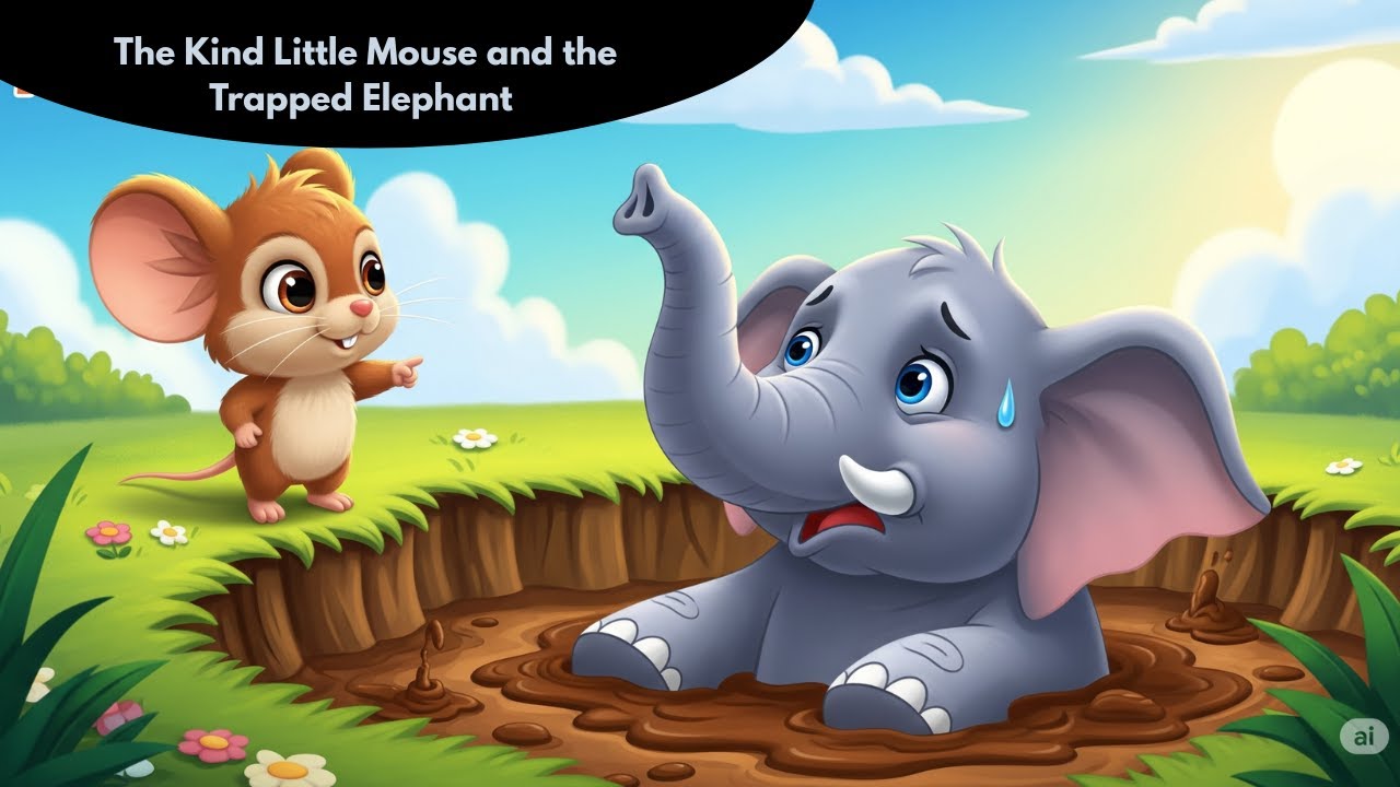 The Kind Little Mouse and the Trapped Elephant 🐭🐘 | Moral Story for ...