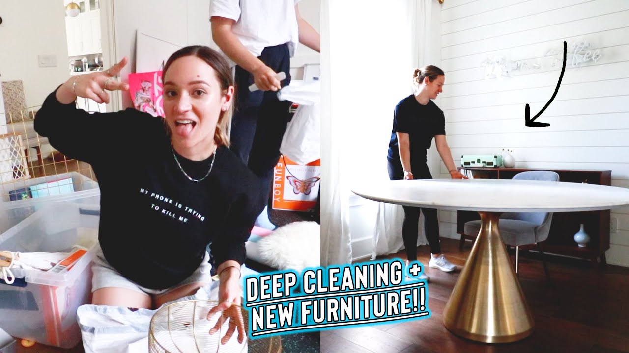 cleaning out the entire house / mailroom + new dining table!!! - YouTube