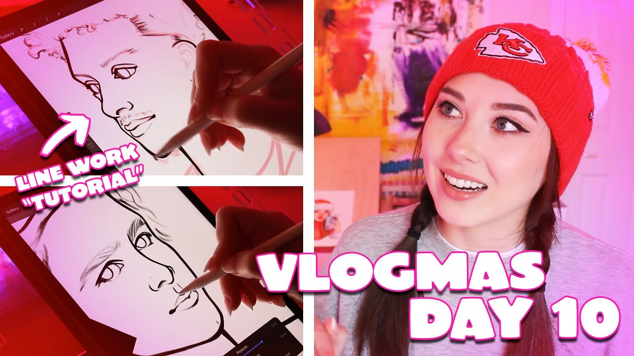 VLOGMAS DAY 10 ️ How I Draw My Final Line Work Before Adding Color - YouTube