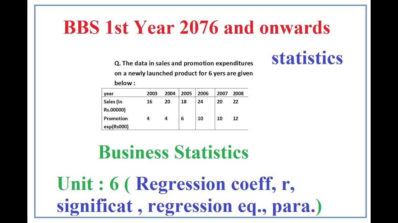 BBS 1st year : Business Statistics , Unit : 6 - YouTube