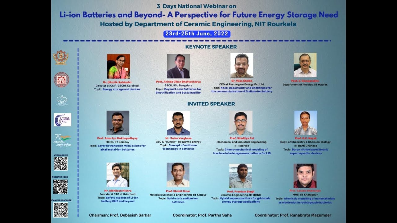 3 Days National Webinar on Li - ion Batteries and Beyond - Day 1 ...