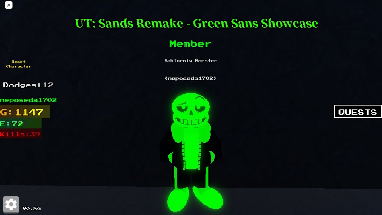 UT: Sands Remake - Green Sans Showcase (Roblox) - YouTube