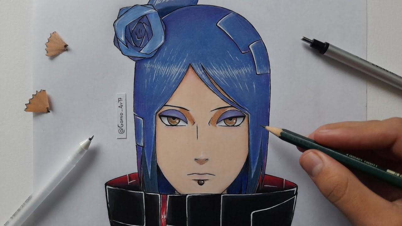 Como dibujar a KONAN paso a paso | How to draw KONAN - Naruto - YouTube