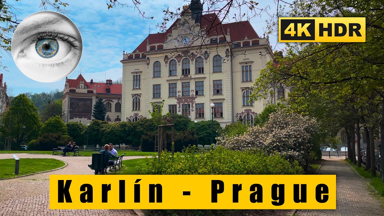 4K Prague Czech Republic walk: Karlín streets, Cyril and Methodius ...