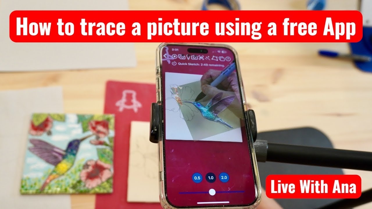 How to trace a picture using a free App projector - YouTube