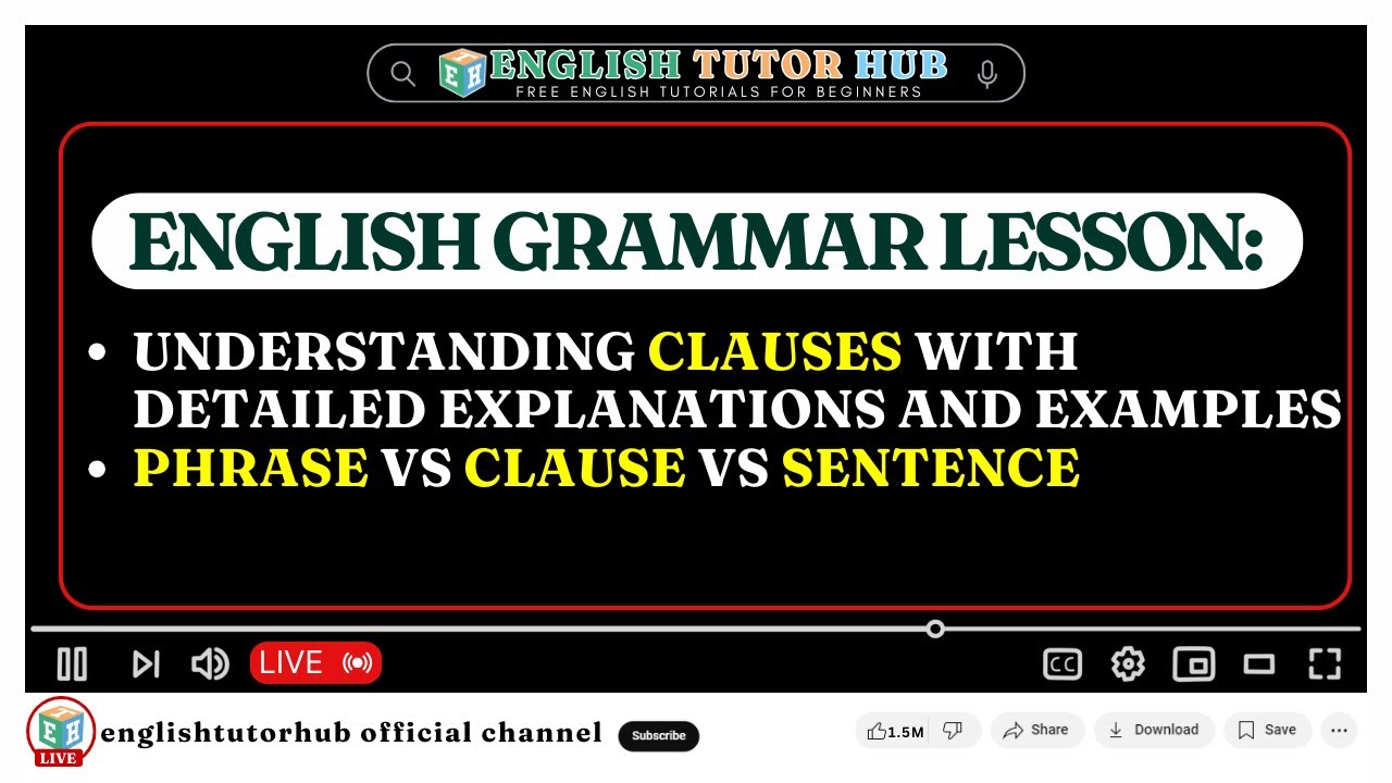 Understanding Clauses with Detailed Explanations Examples | Phrases vs ...