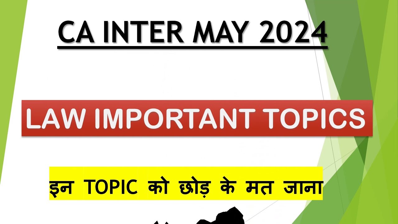 CA Inter Group 1 High Priority Chapters | Group 1 Important Chapters CA Inter May 2024 | ICAI ...