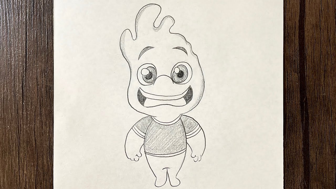 How to draw Wade Ripple | the water from elemental | easy cartoon ...